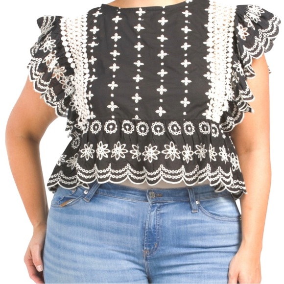 Jennifer & Grace | Tops | Jennifer Grace Eyelet Cropped Top | Poshmark